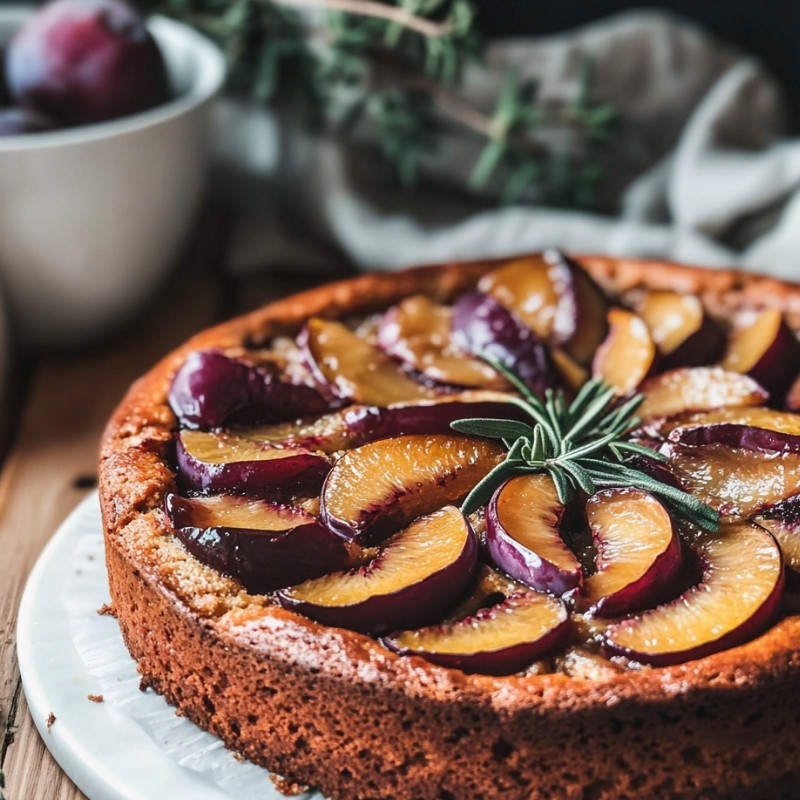 Plum Rosemary Cake - wigav.com