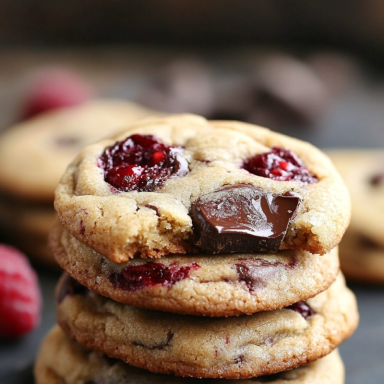 Raspberry Chocolate Chunk Cookies recipe - wigav.com